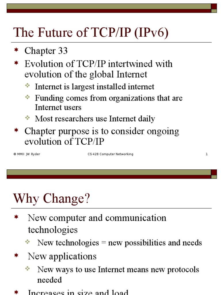 The Future of TCP/IP (IPv6) | PDF | I Pv6 | Internet Protocols