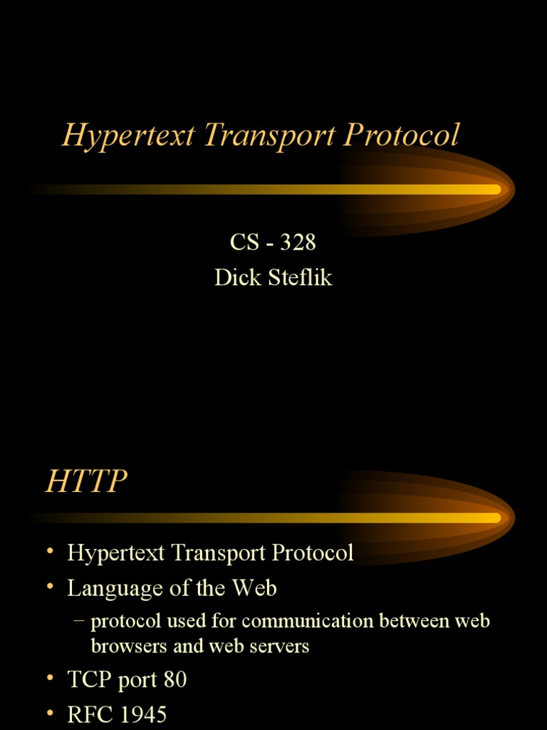 Hypertext Transport Protocol: CS - 328 Dick Steflik | PDF | Hypertext ...