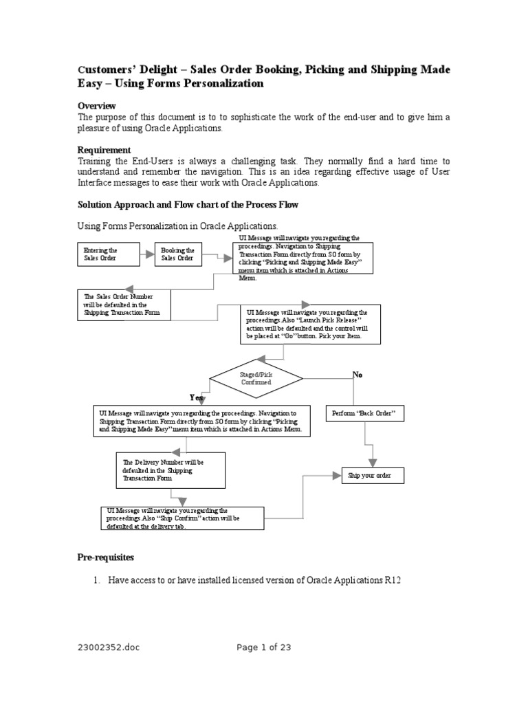Oracle Apps Forms Personalization - (Demonstrated Example - (Shipping ...