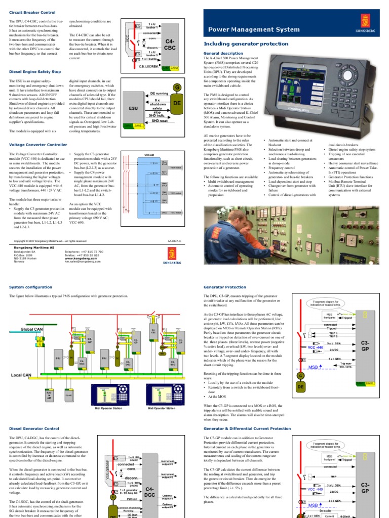 Power Management System: Including Generator Protection | PDF ...