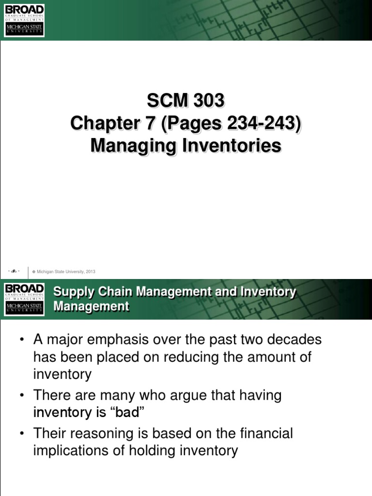 Chapter 7 Fundamentals of Inventory | PDF | Inventory | Supply Chain ...
