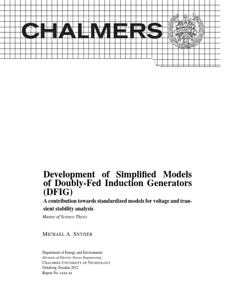 Simplified DFIG Models for Stability Analysis | PDF | Wind Power | Electric Generator