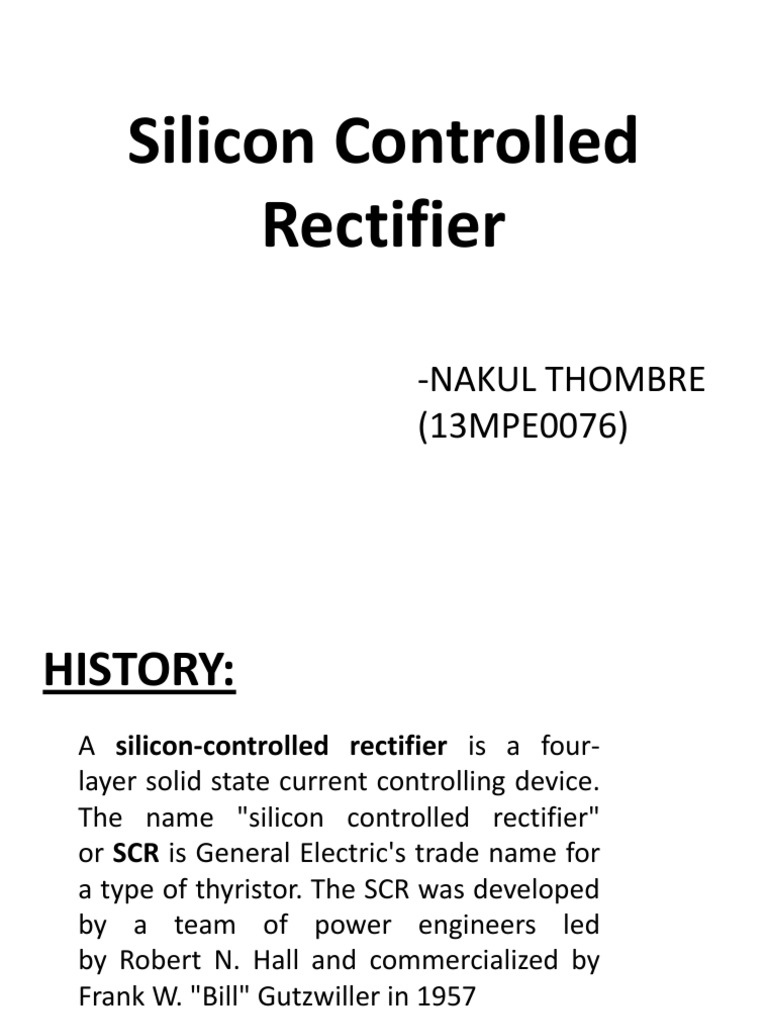 Silicon Controlled Rectifier | PDF