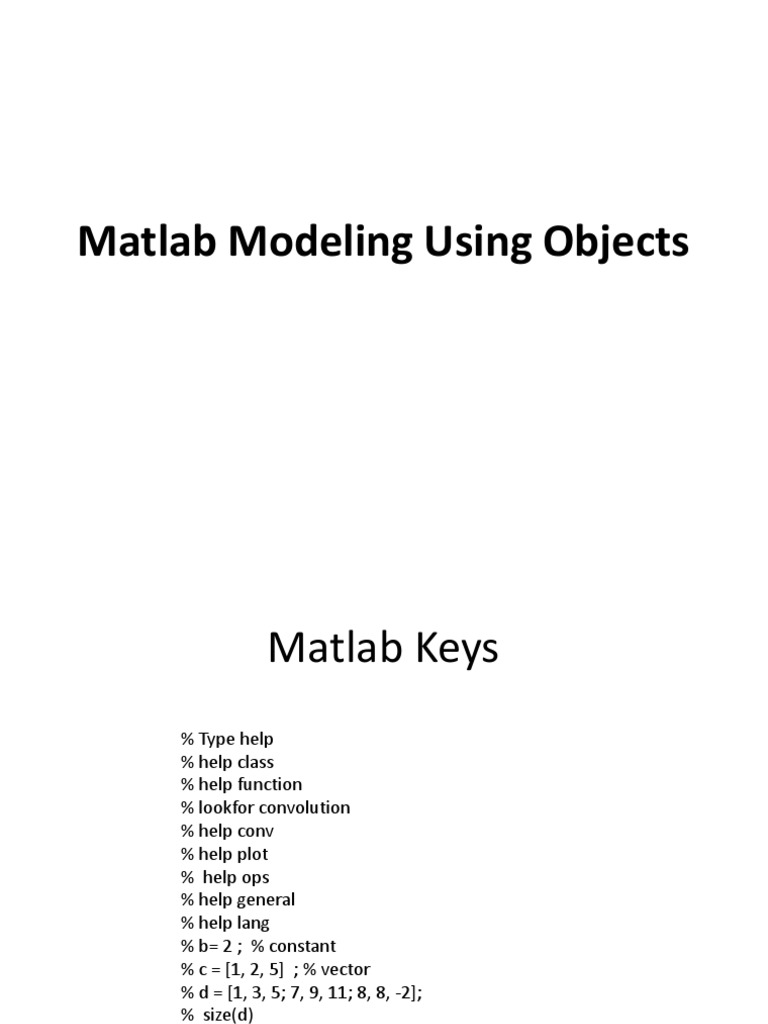 Matlab Modeling Using Objects Intro | PDF