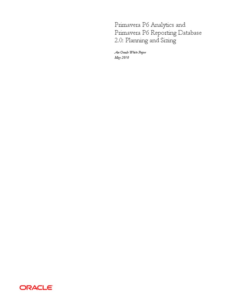 P6 Analytics White Paper | PDF | Oracle Database | Databases