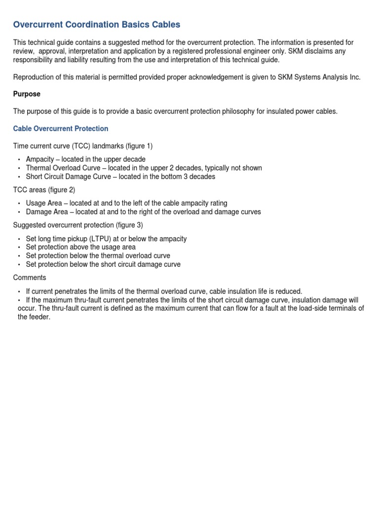 Overcurrent Coordination Basics Cables | PDF | Science & Mathematics