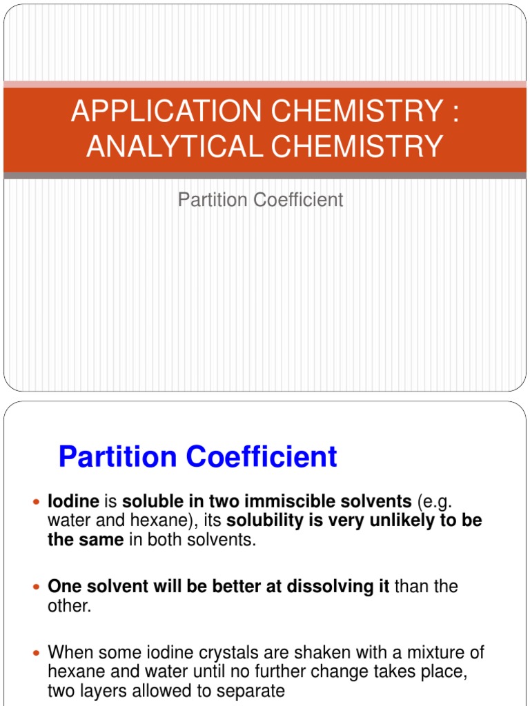 Partition Coefficient Edited | Solvent | Solubility