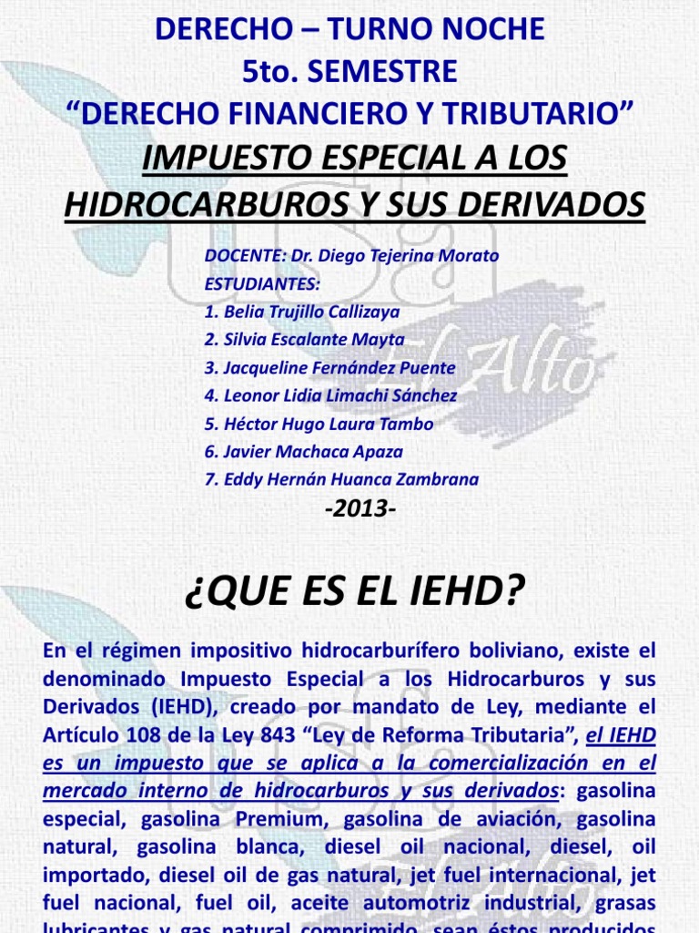 IEHD Bolivia impuesto hidrocarburos | PDF | Impuestos | Economias