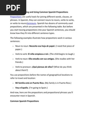 Preposiciones De Lugar Hojas De Trabajo Prepositions In Spanish 2024