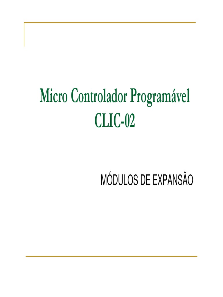 Micro Controlador Programável CLIC - Modulos de Expansão | PDF ...