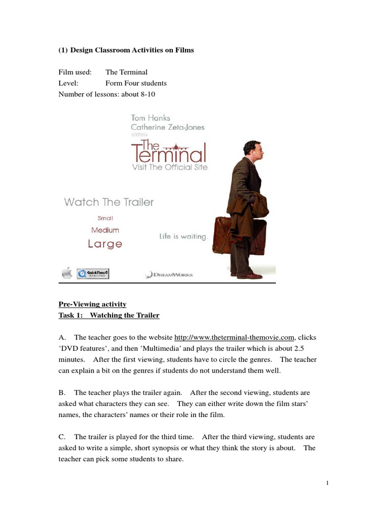 Film Activity - The Terminal | PDF | Vocabulary | Educational Assessment