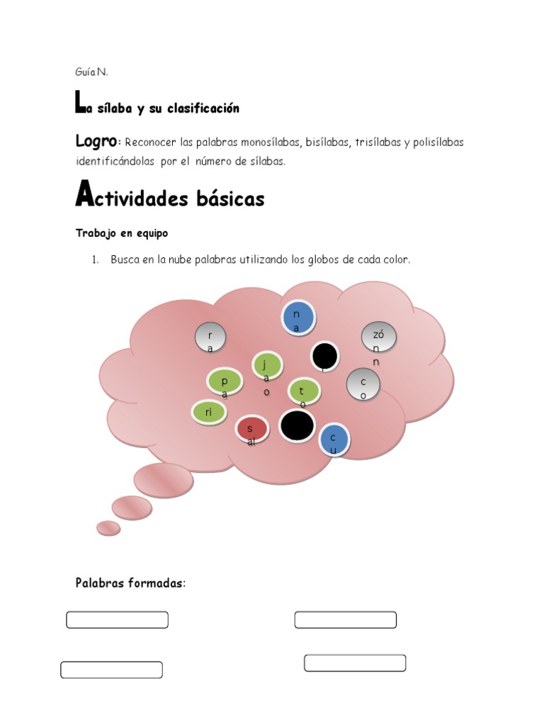 Clasificación de sílabas para niños | PDF | Sílaba | Habla