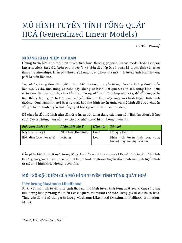 Generalized Linear Models PDF | PDF