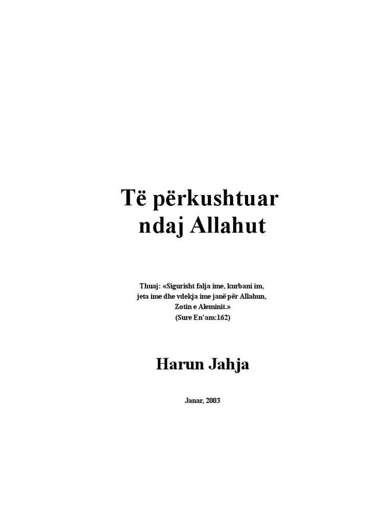 Te Perkushtuar Ndaj Allahut | PDF