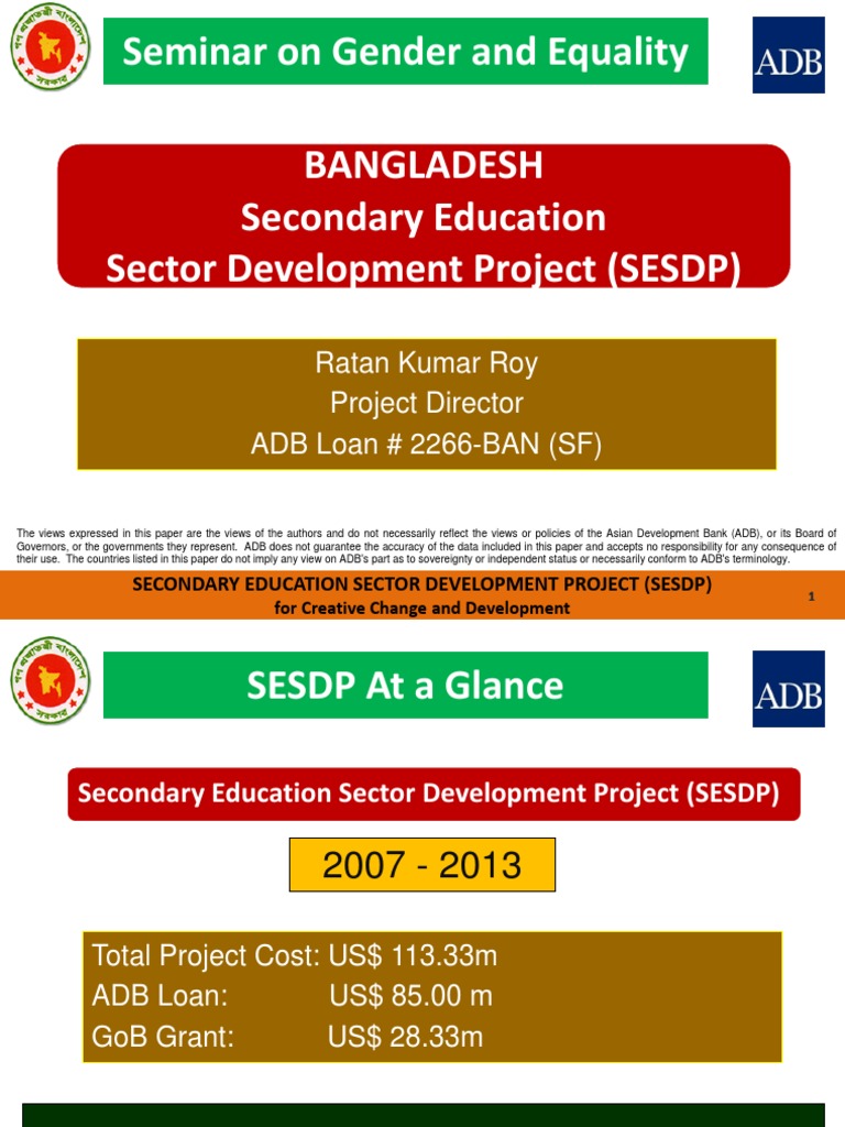 Bangladesh: Secondary Education Sector Development Program | PDF ...