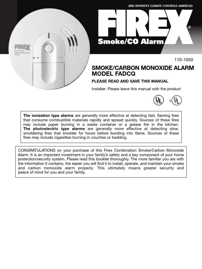 FireX Manual | PDF | Carbon Monoxide | Electrical Connector