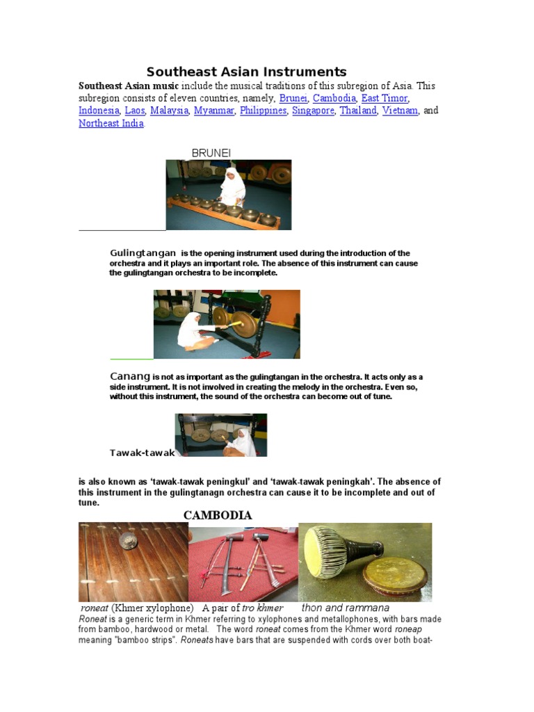 Southeast Asian Music Musical Instruments Music Technology