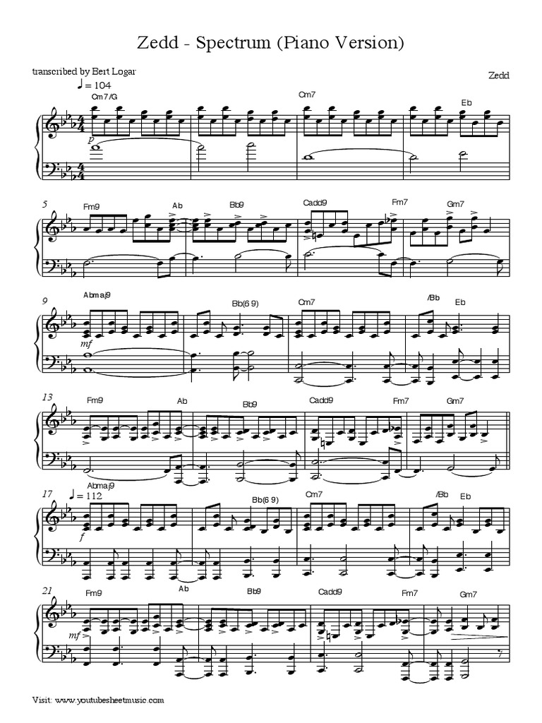 Zedd - Spectrum (Piano) | PDF | Art