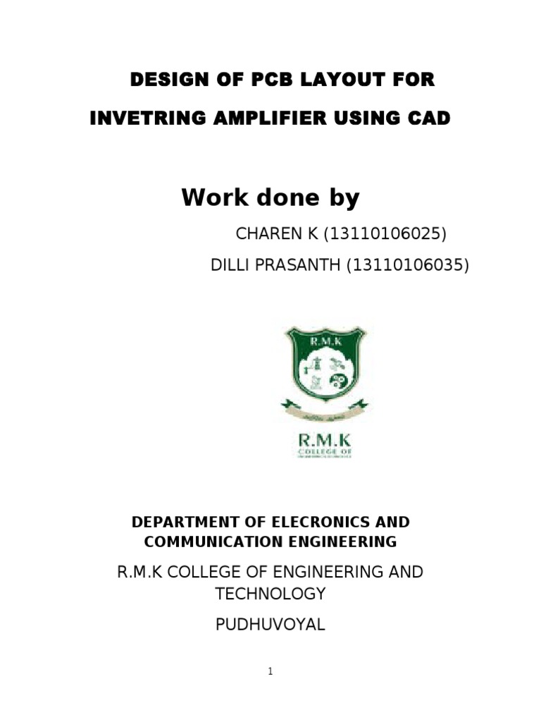 Design of PCB Layout | Download Free PDF | Printed Circuit Board ...