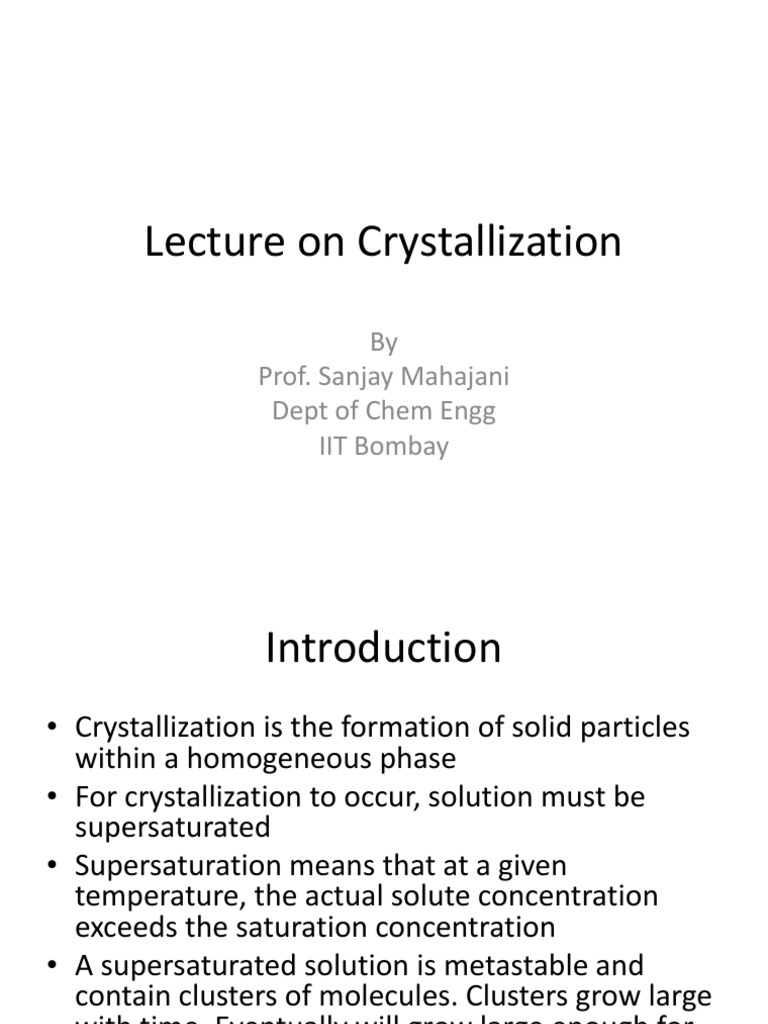 Crystallization | PDF | Crystallization | Crystal Growth