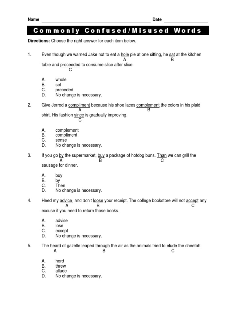 Confused Words | PDF