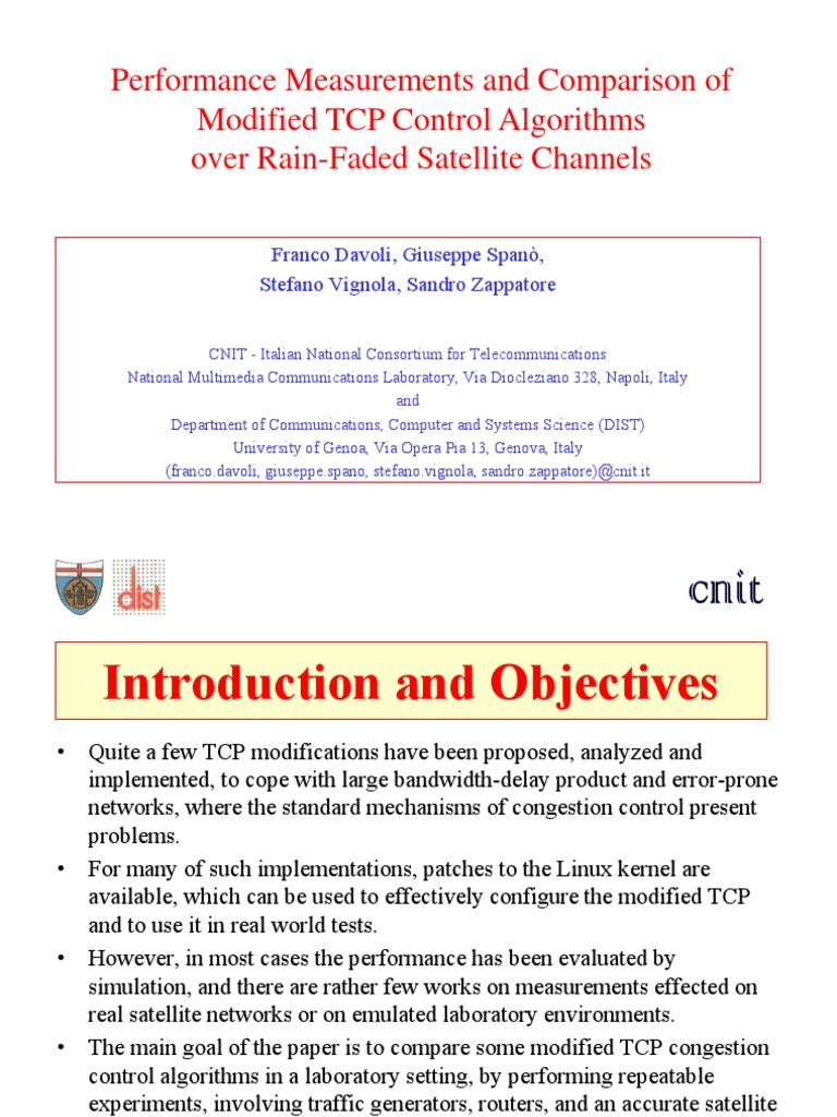 Performance Measurements and Comparison of Modified TCP Control ...