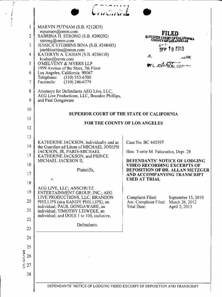 Dr. Allan Metzger Deposition Transcript | PDF