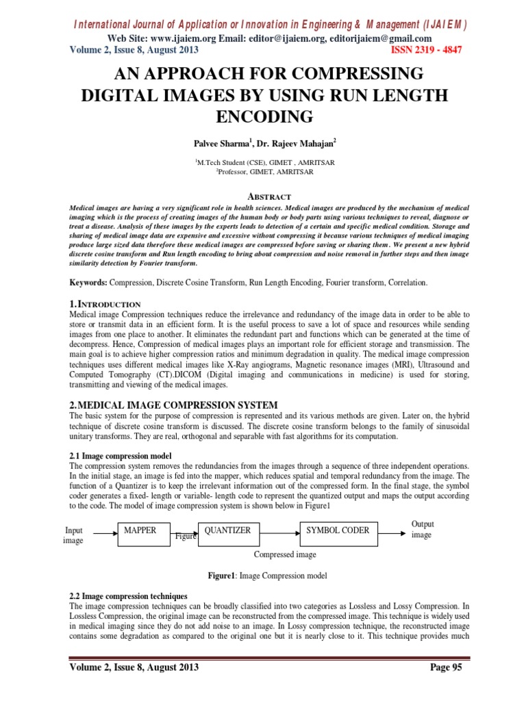 An Approach For Compressing Digital Images by Using Run Length Encoding | PDF | Data Compression ...