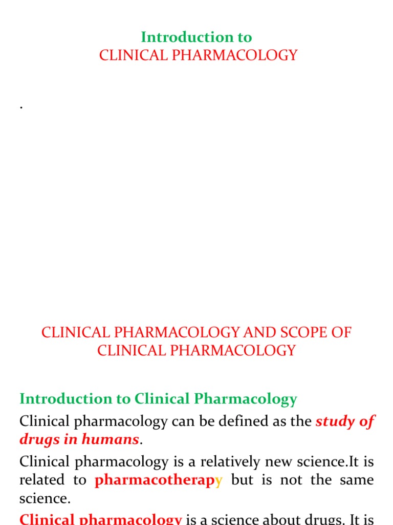 Clinical Pharmacology Introduction | PDF | Drug Development | Pharmacology