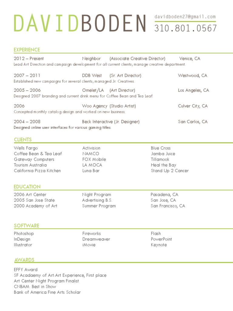 David Boden Portfolio | PDF | Entertainment (General) | Business