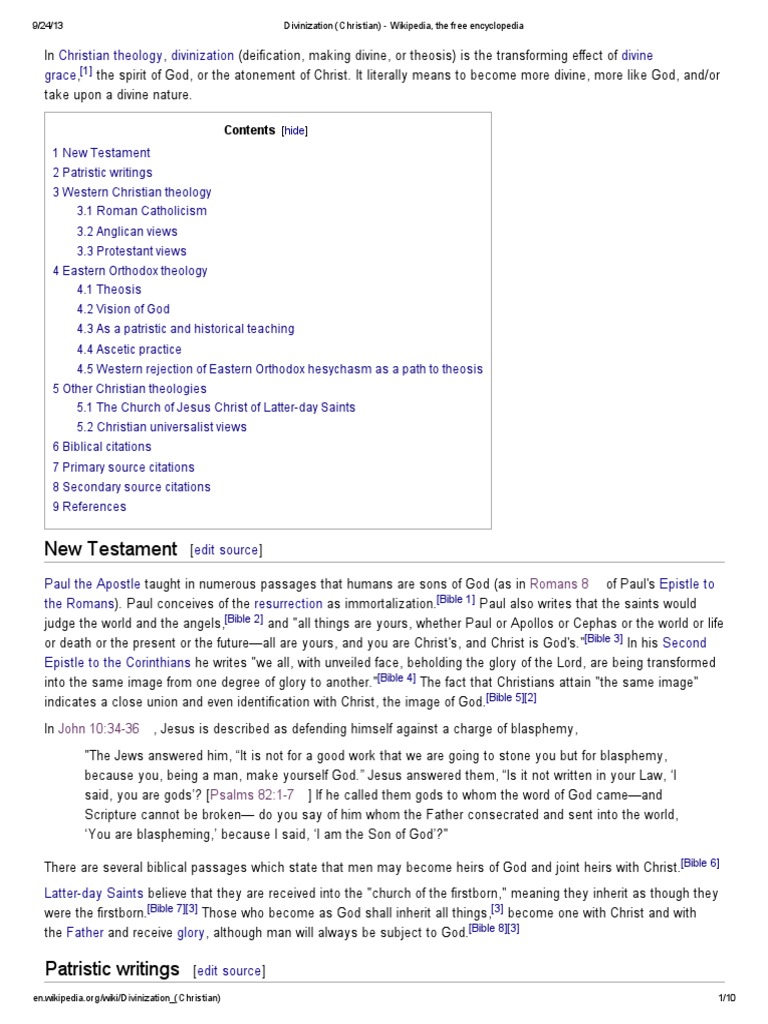 Divinization (Christian) | PDF | Theoria | Theology