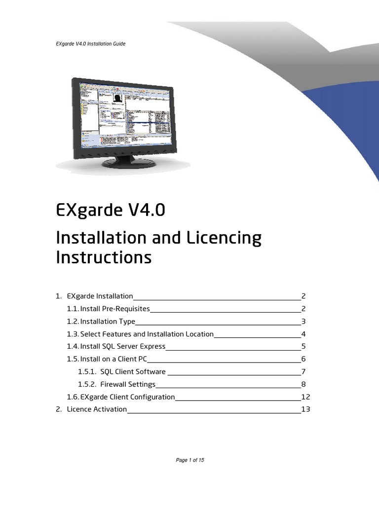 EXgarde V4 Installation Guide | PDF | Port (Computer Networking) | Microsoft Sql Server