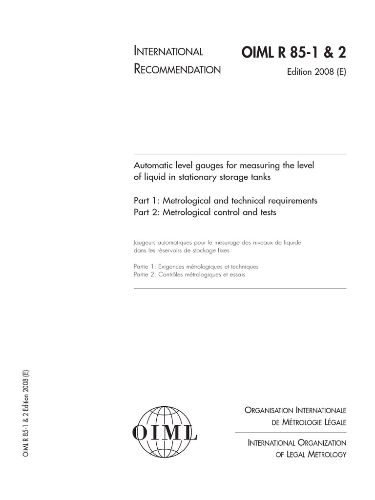 Oiml - R 85 (1 | PDF | Metrology | Computing And Information Technology