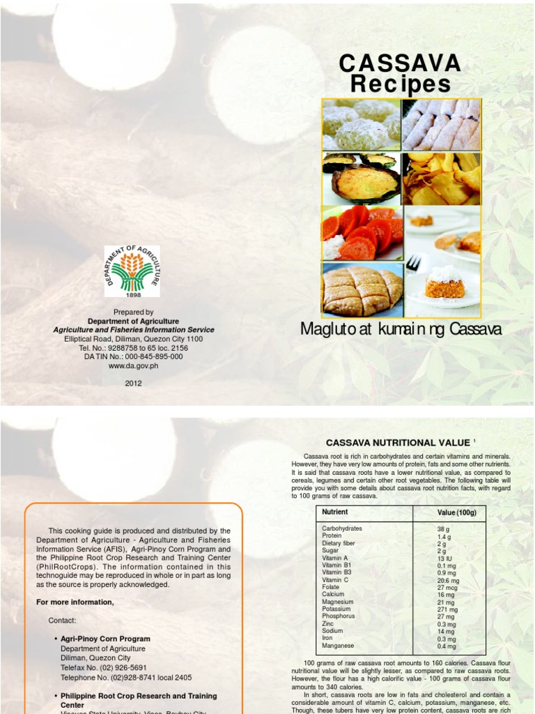 Cassava Brochure - Recipes Final | PDF | Magnesium | Dough