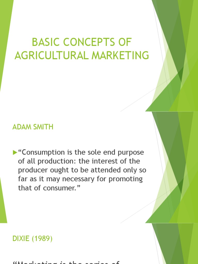 Basic Concepts of Agricultural Marketing | PDF | Product (Business ...