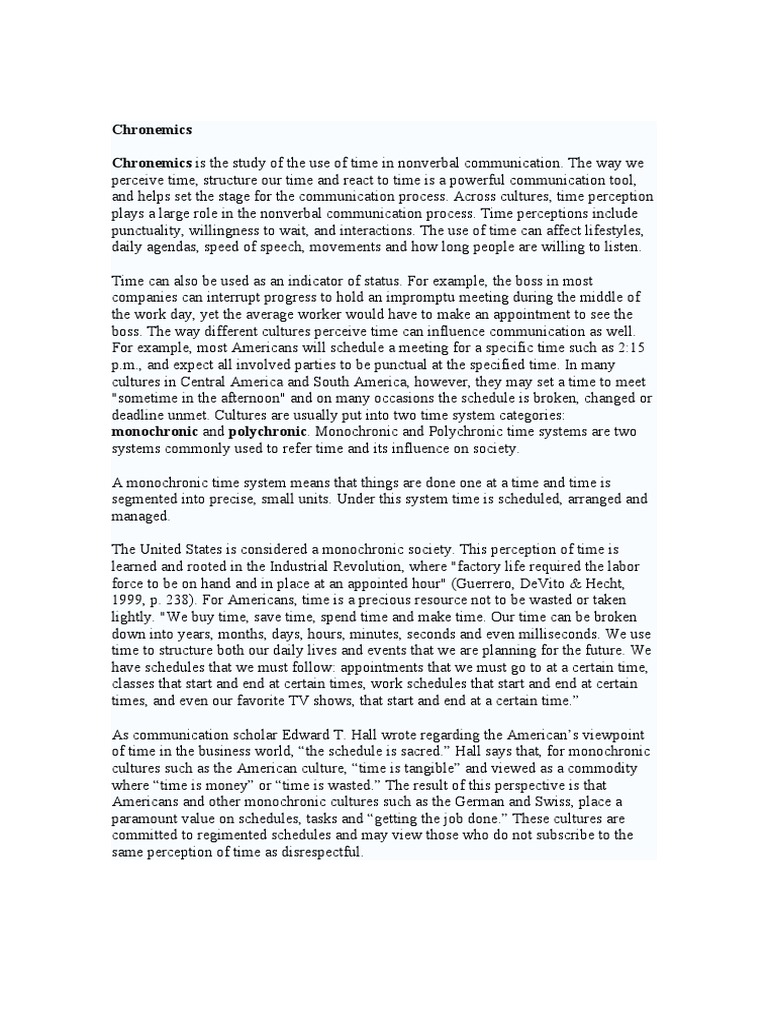 Understanding Time Perceptions: A Look at Chronemics and its Impact on ...