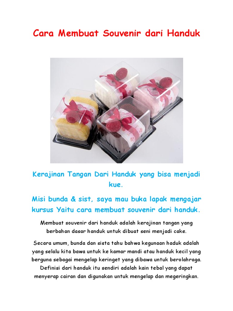 Cara Membuat Souvenir Dari Handuk | PDF | Griya & Taman