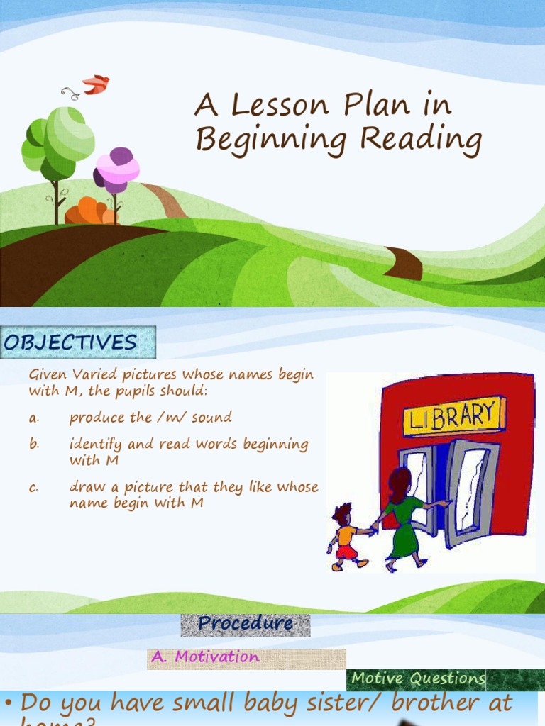 Beginning Reading Lesson Plan: Letter M | PDF | Language Arts ...