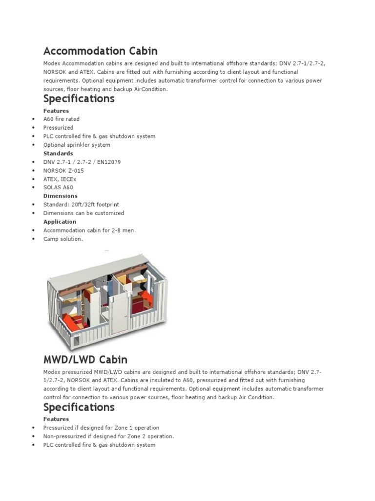 Accommodation Cabin | PDF | Hvac | Ac Power Plugs And Sockets
