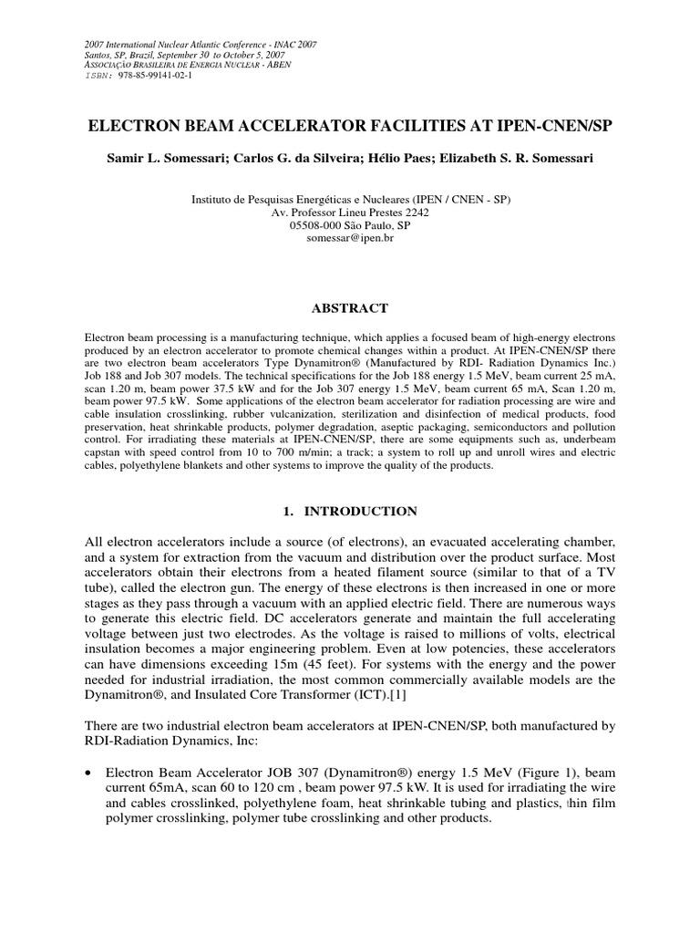 Electron Beam Accelerator - Brazil PDF | PDF | Particle Accelerator | Electron