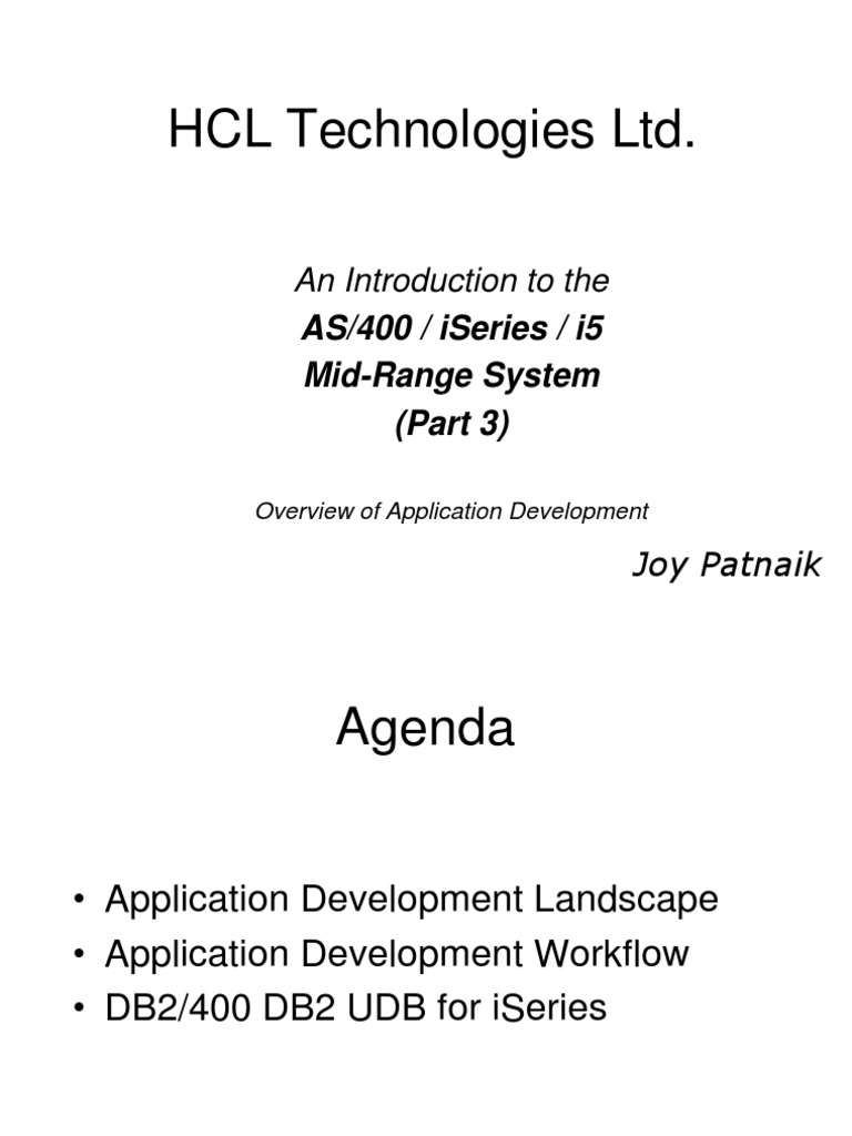 AS400 - An Introduction (Part 3) | PDF | Computers