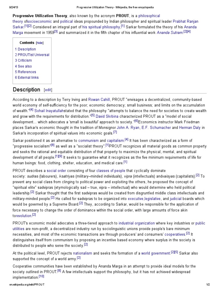 Progressive Utilization Theory: An Alternative Economic and Social ...