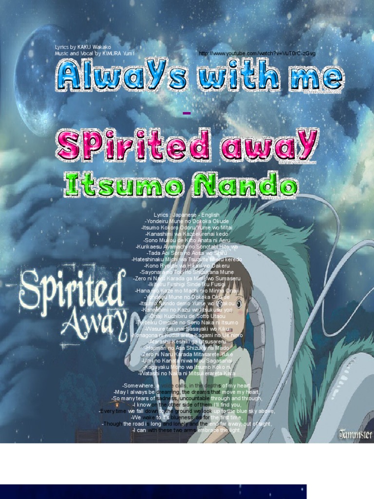 Always With Me Lyrics (Spirited Away) | PDF | Nature