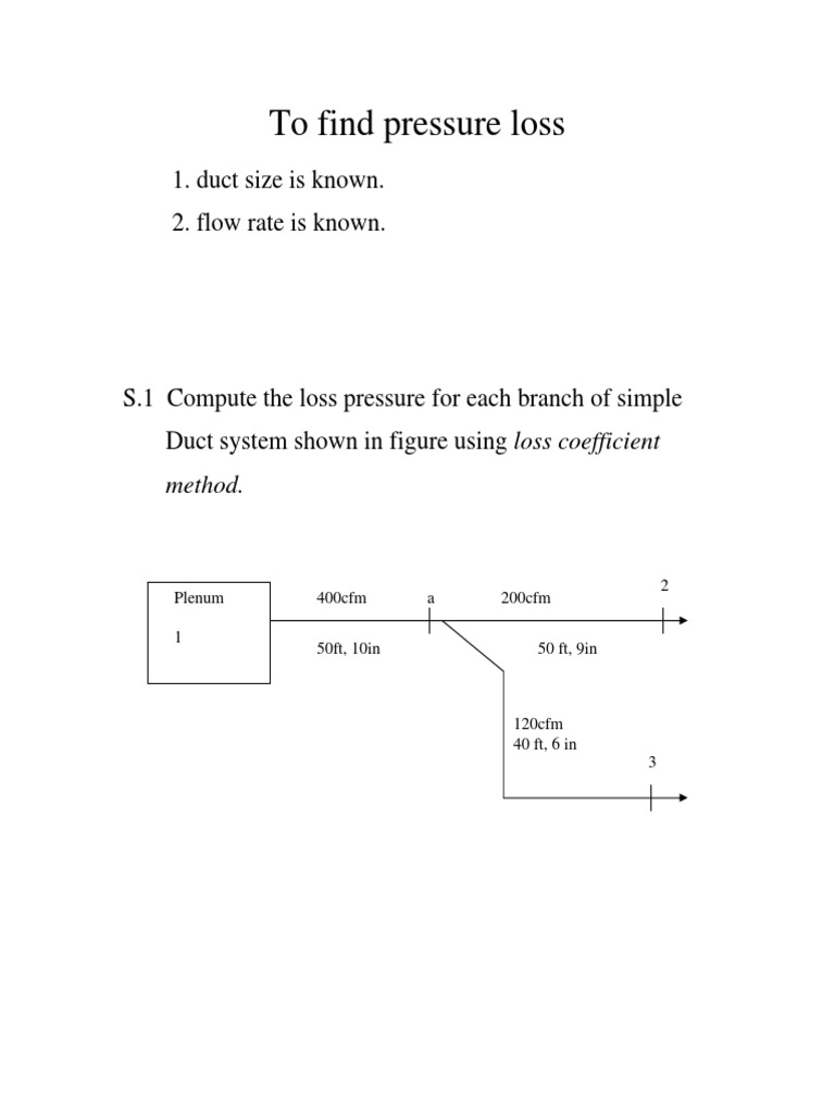 Duct Pressure Loss Calculation | Heating, Ventilating, And Air ...