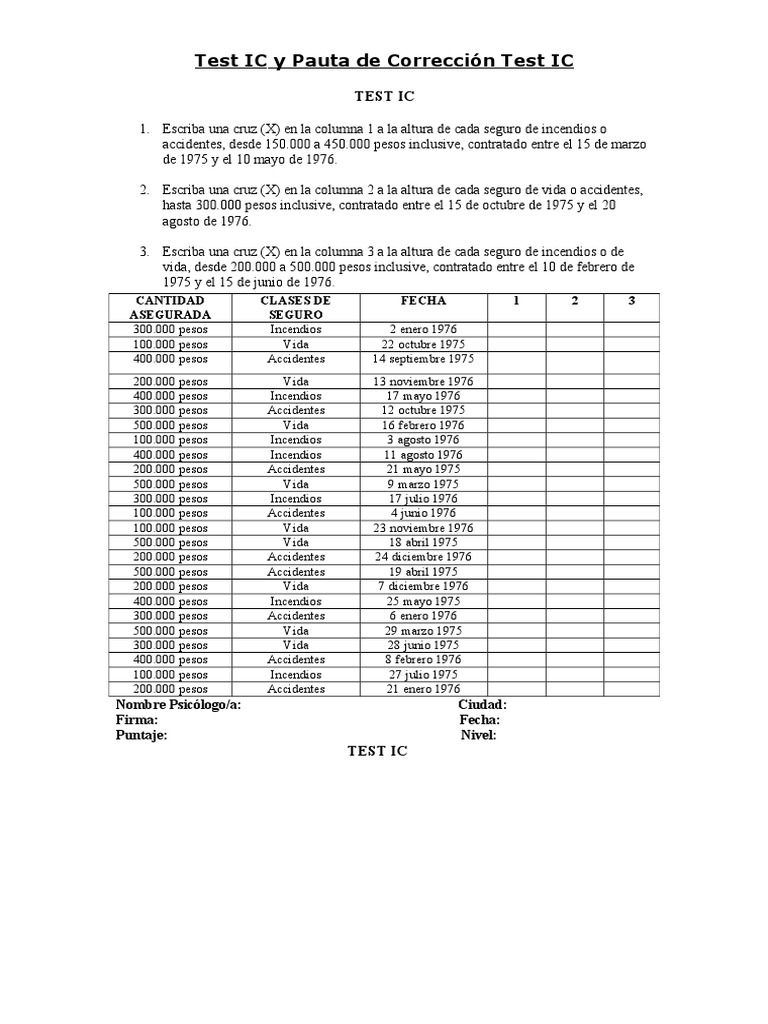 TEST IC - Completo | PDF | Hogar, jardinería y bricolaje