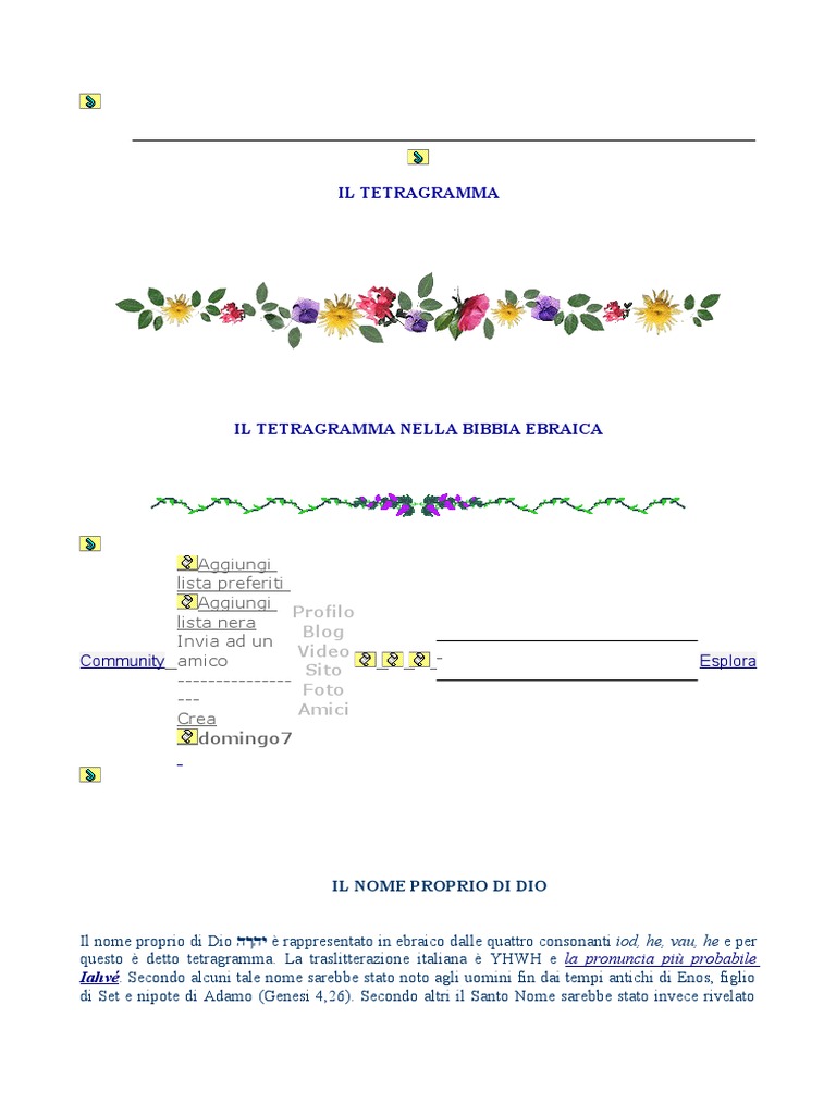 Il Tetragramma | PDF