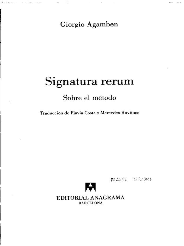 Agamben Giorgio - Que Es Un Paradigma - Signaura Rerum | PDF