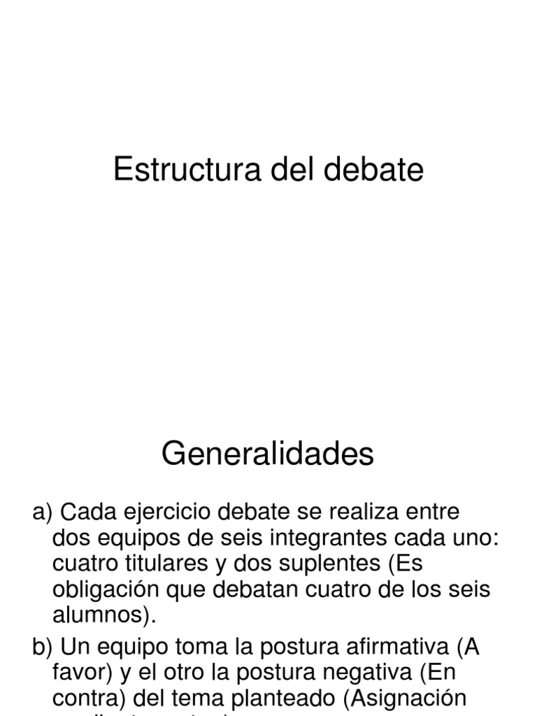 Estructura Del Debate | PDF | Comunicación | Science