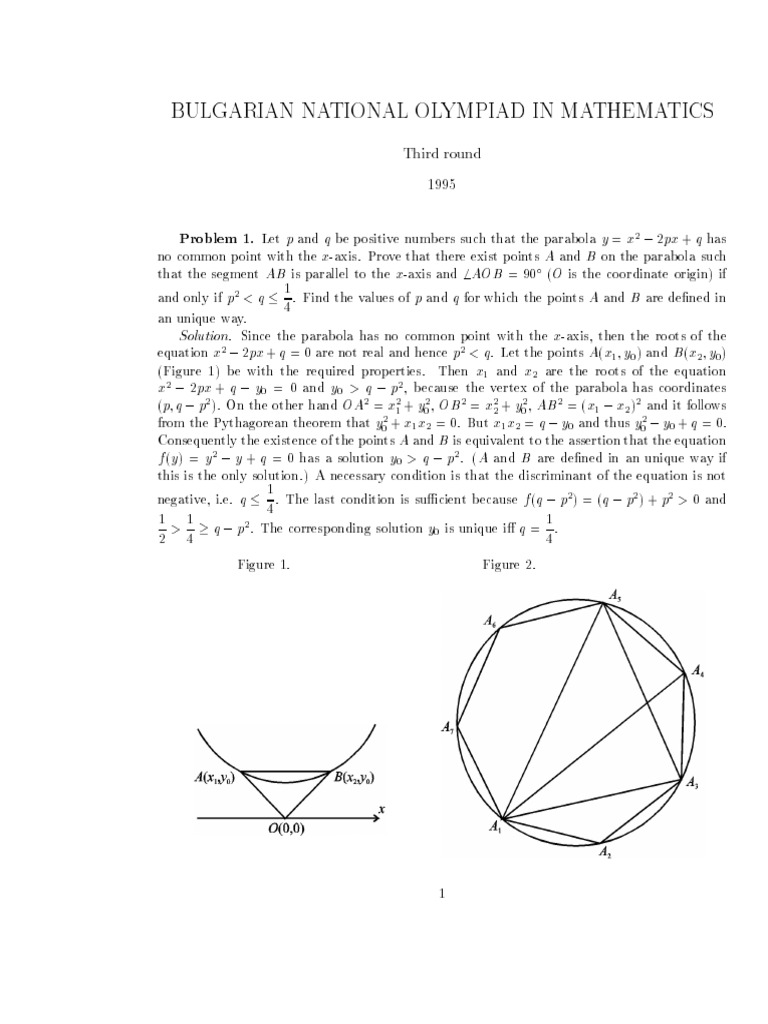 Bulgarian Mathematical Olympiads (Third and Fourth Rounds From 1995 to ...