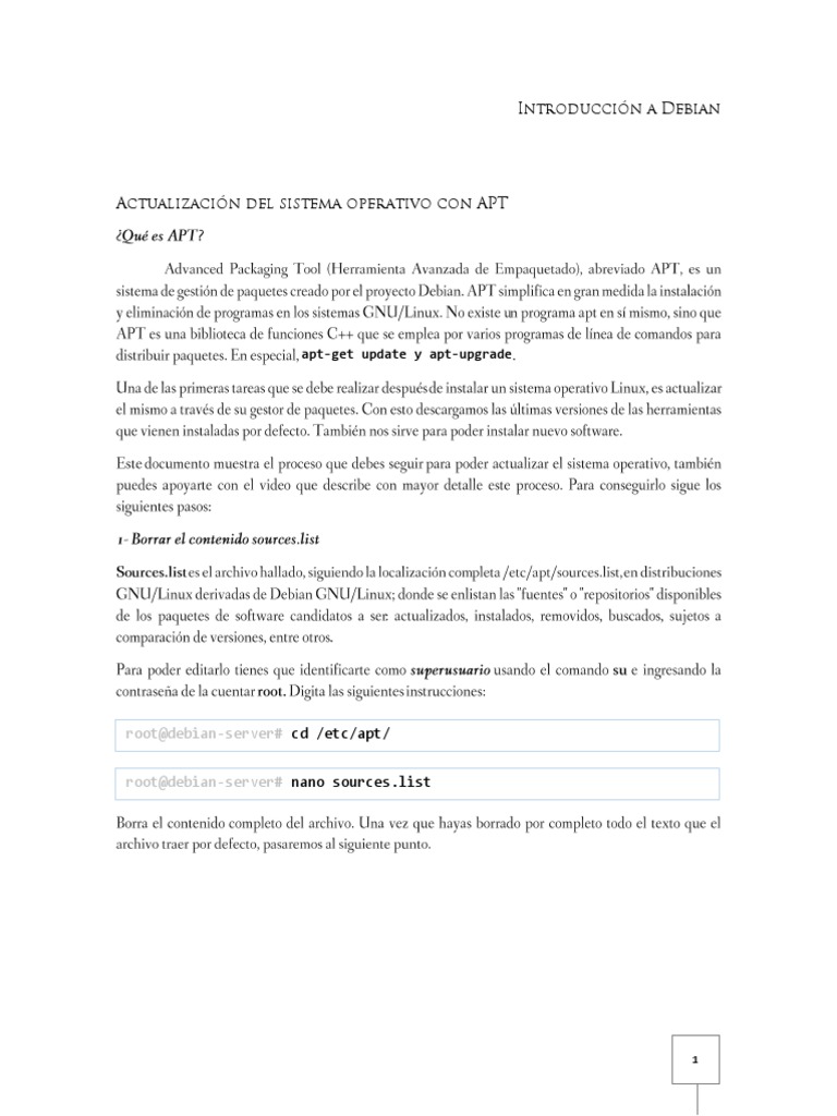 Debian OS Update Guide with APT | PDF